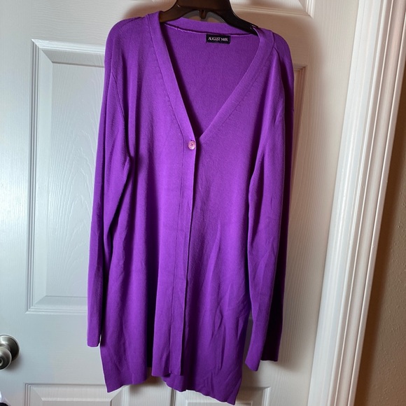 August Max | Sweaters | August Max Cardigan Purple Knit Vintage | Poshmark